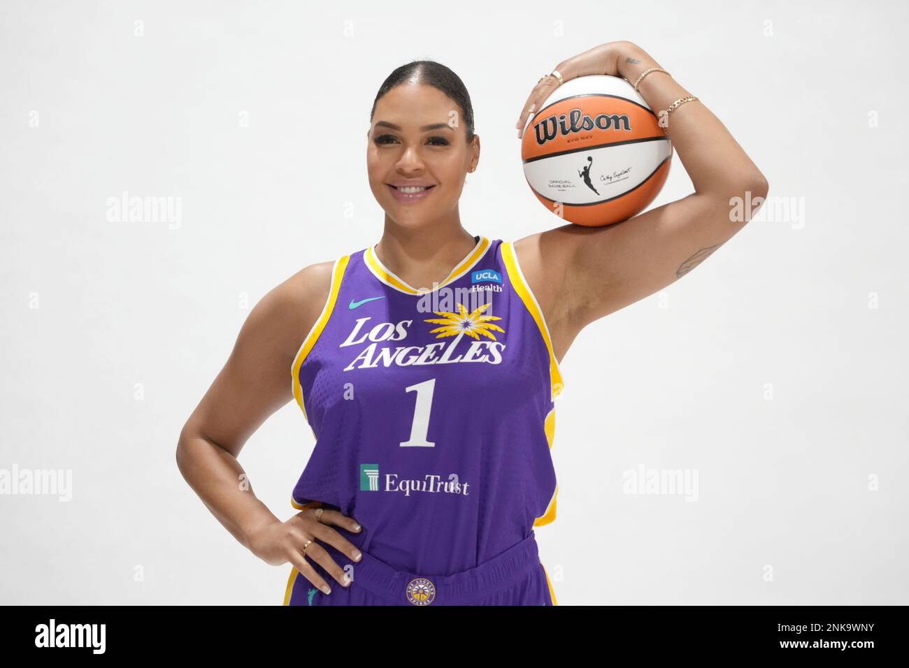 Los Angeles Sparks center Liz Cambage (1) poses during media day ...