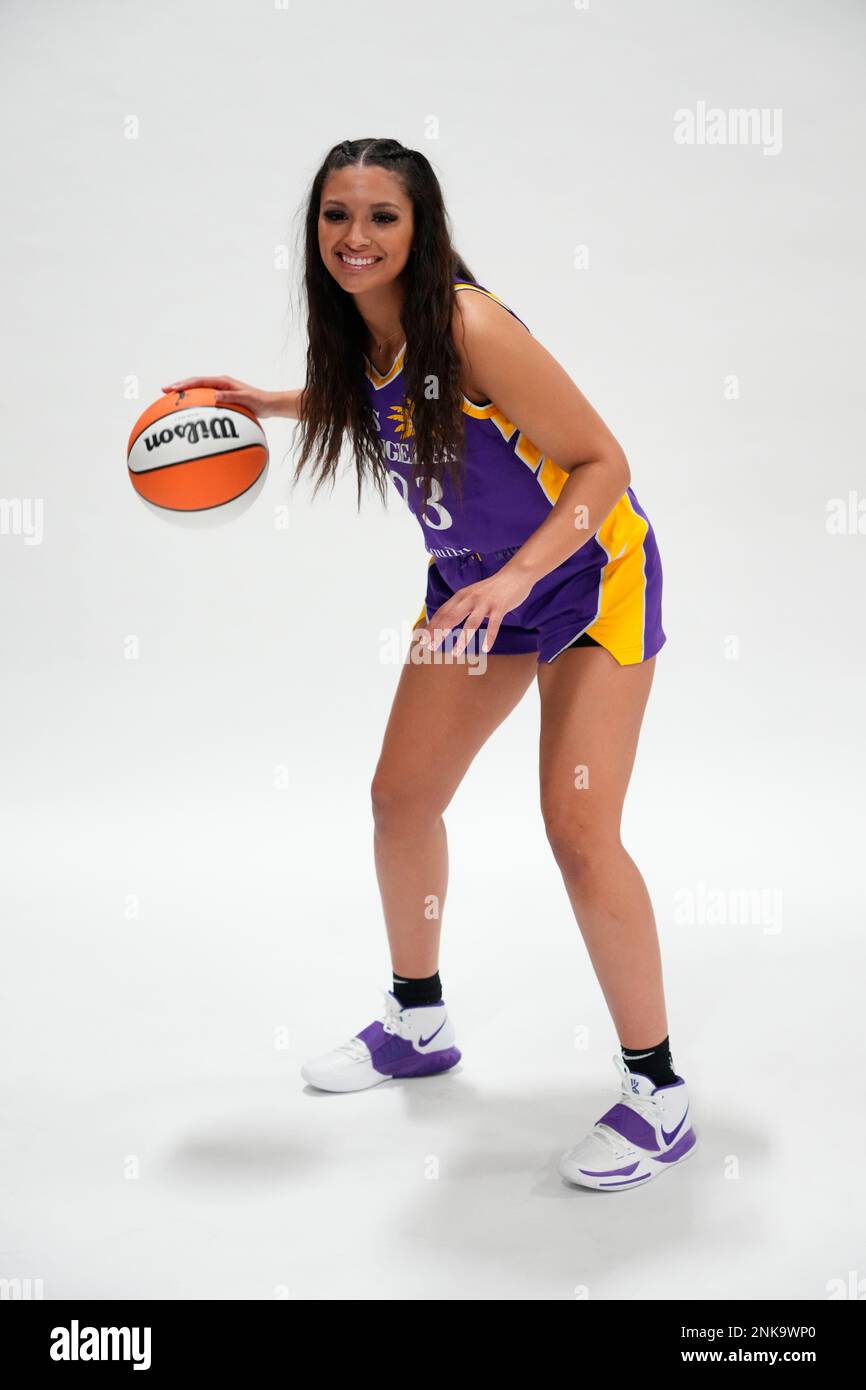 Los Angeles Sparks guard Lexi Gordon (23) poses during media day ...