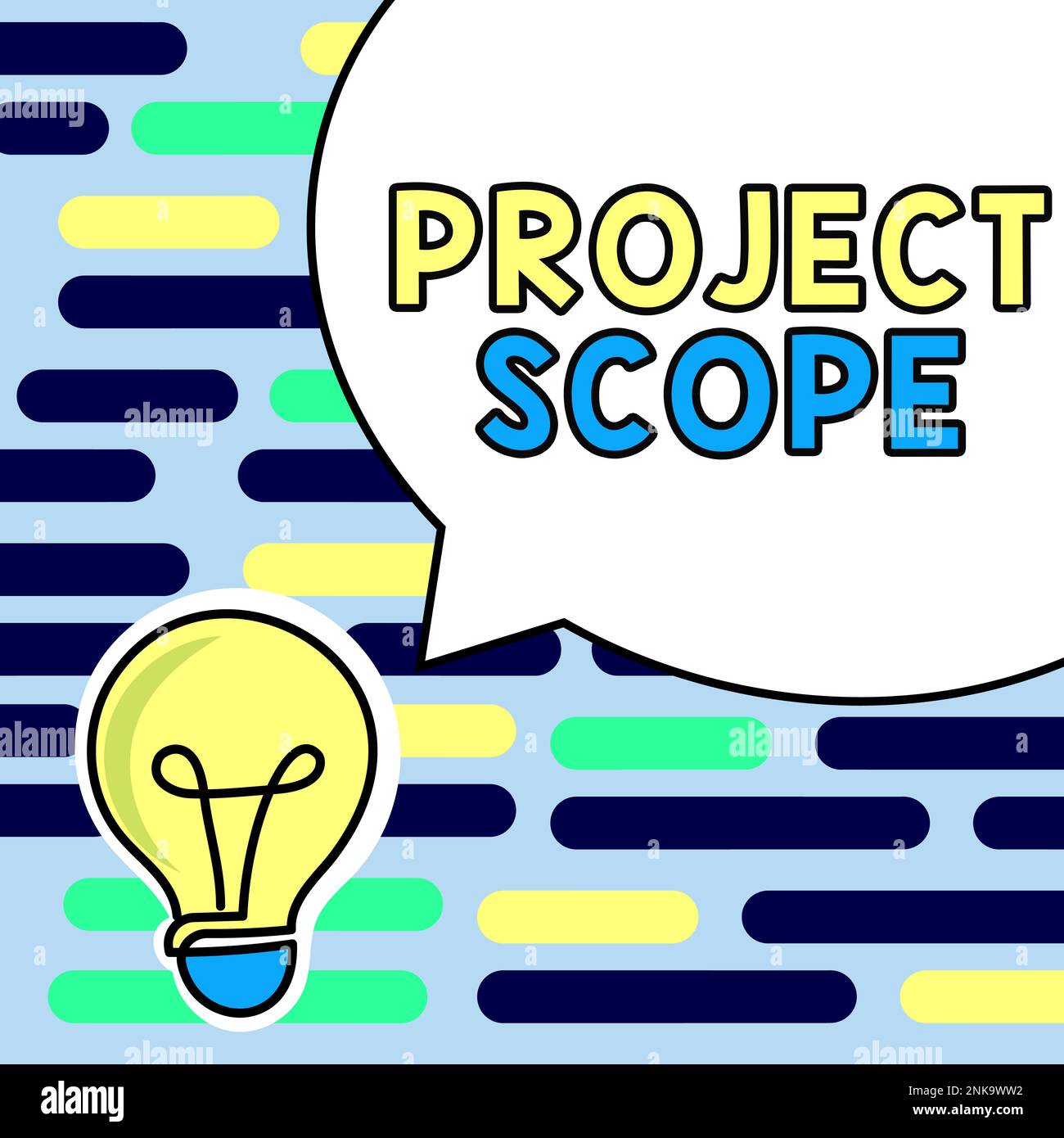 Conceptual display Project Scope. Word Written on evaluation of work ...