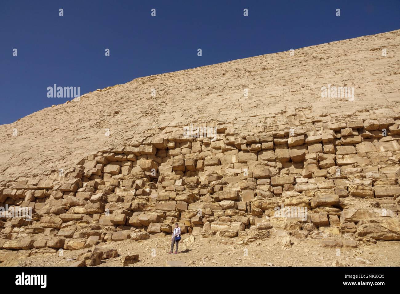 close up of the Structure of the Bent Pyramid at Dahshur, Lower Egypt ...