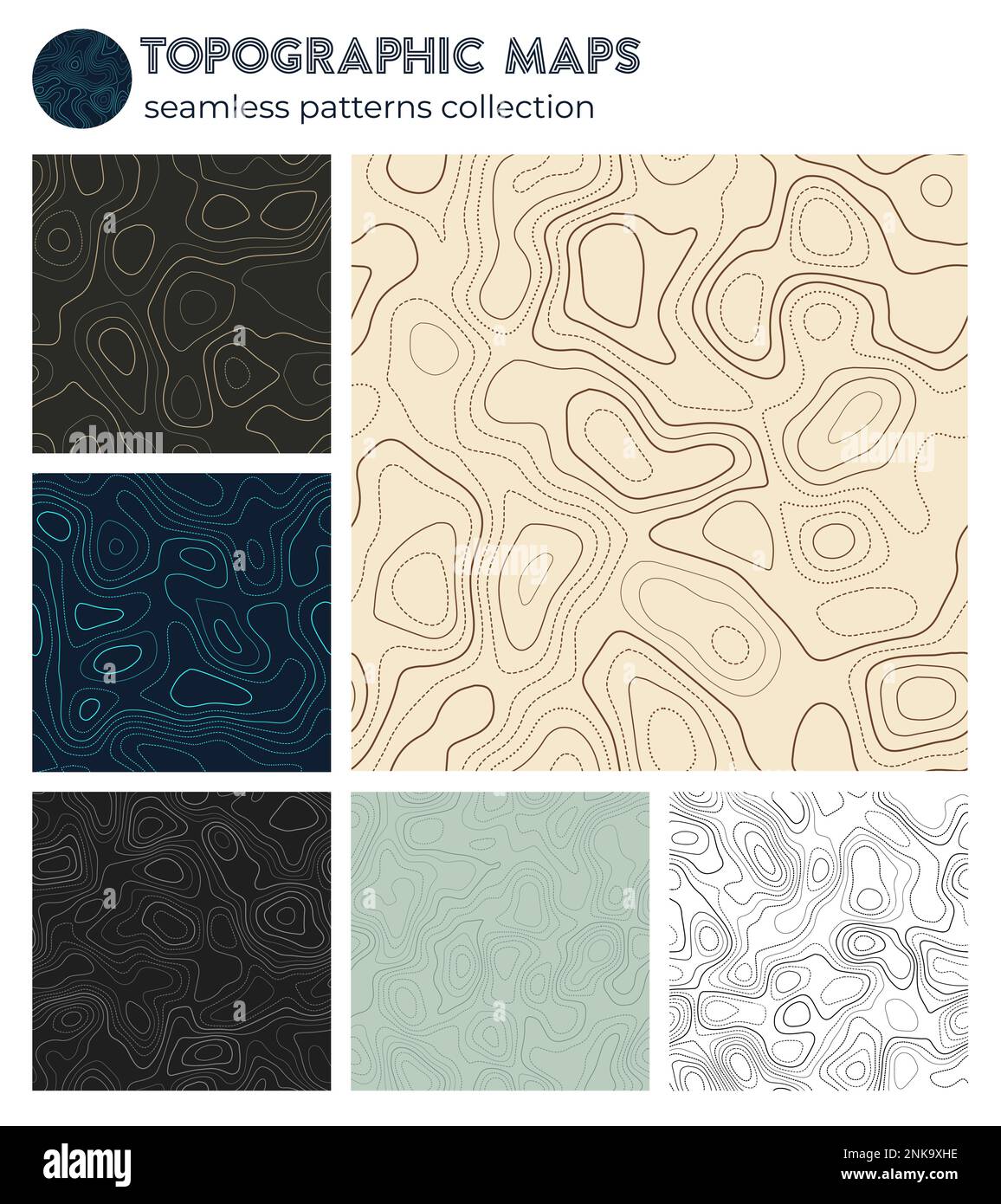 Topographic maps. Beautiful isoline patterns, seamless design. Classy ...
