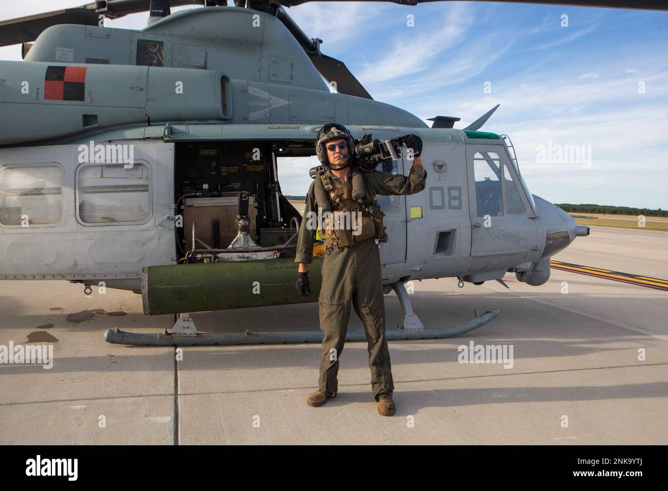 U.S. Marine Corps Sgt. Boone Cornell, a UH-1Y Venom crew chief with ...
