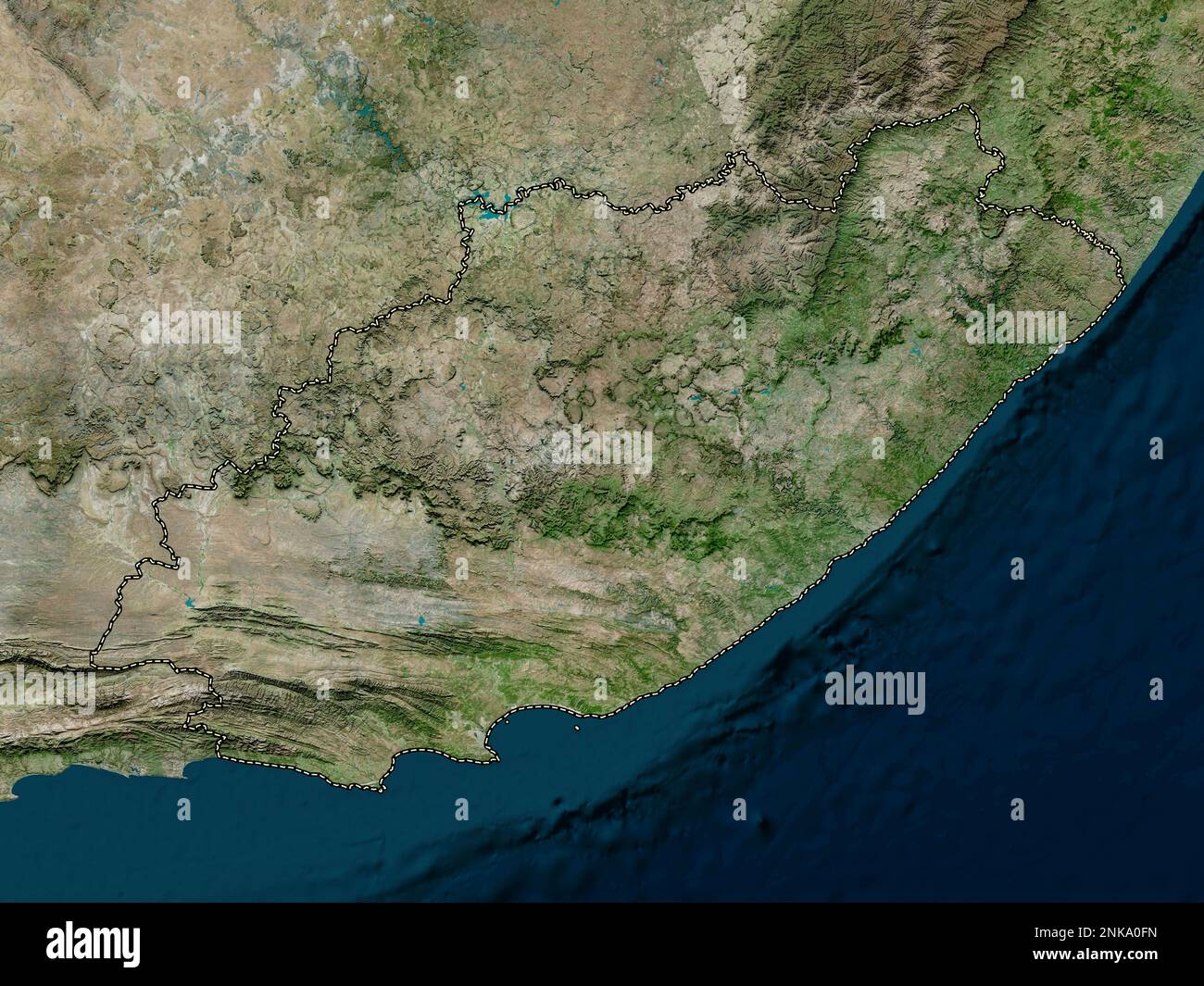 Eastern Cape, province of South Africa. High resolution satellite map ...