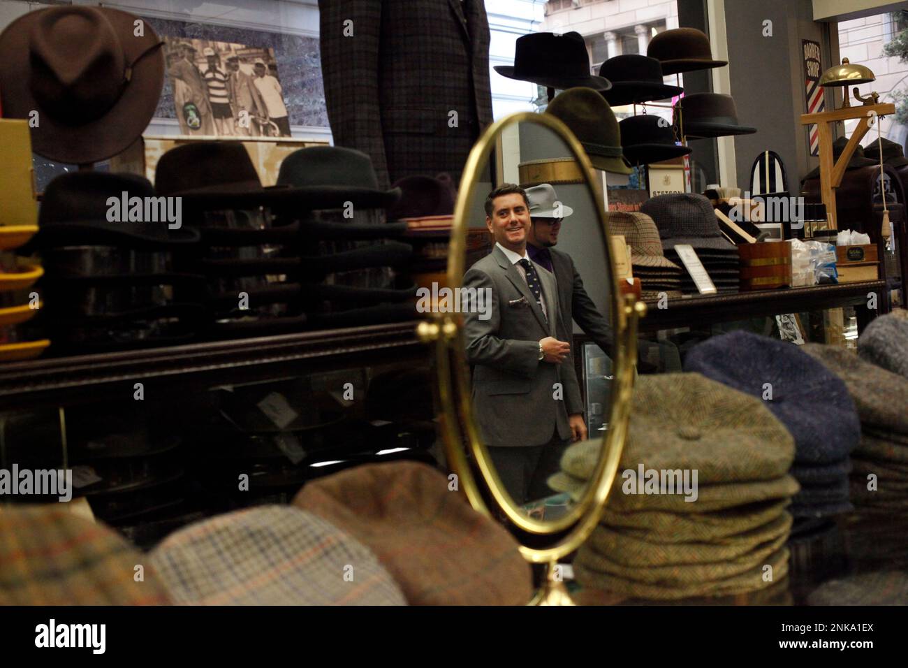 Owner Jonathan M. Levin greets a customer in Cable Car Clothiers Nov. 6 ...