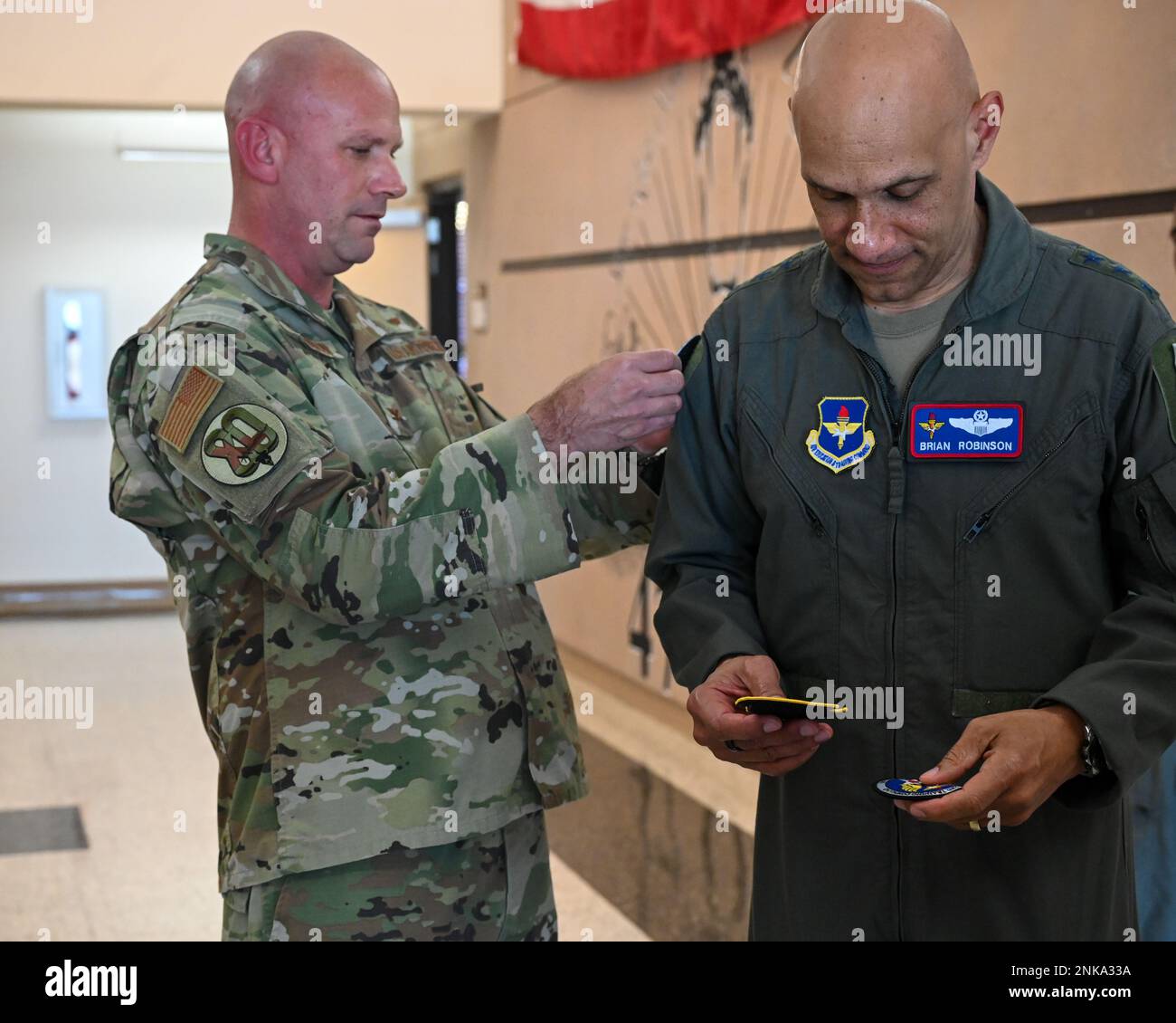 U.S. Air Force Col. Kevin Davidson, left, 47th Flying Training Wing ...