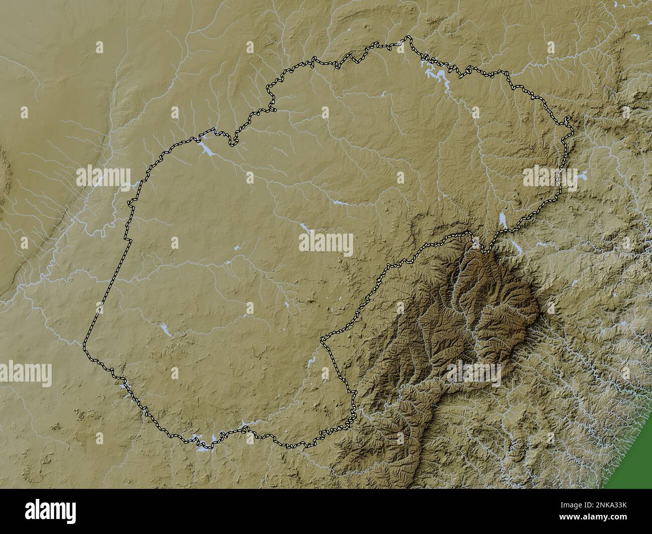Free State, province of South Africa. Elevation map colored in wiki ...