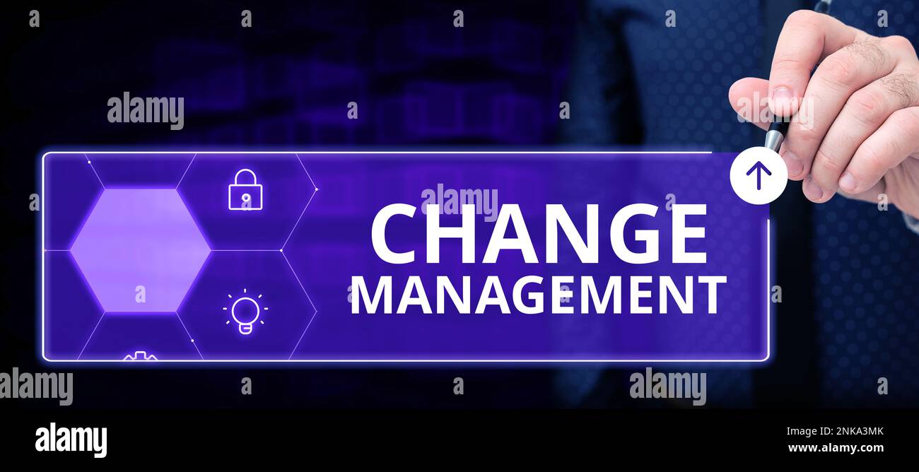 Hand writing sign Change Management. Business overview Replacement of ...
