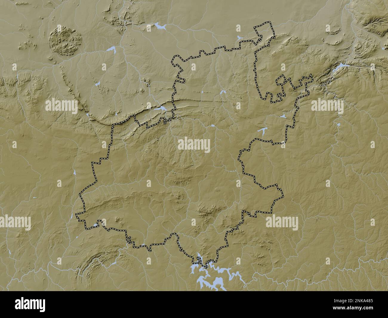 Gauteng, province of South Africa. Elevation map colored in wiki style ...