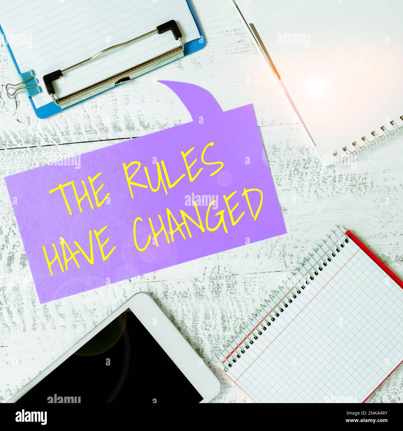 Text caption presenting The Rules Have Changed. Business showcase the ...