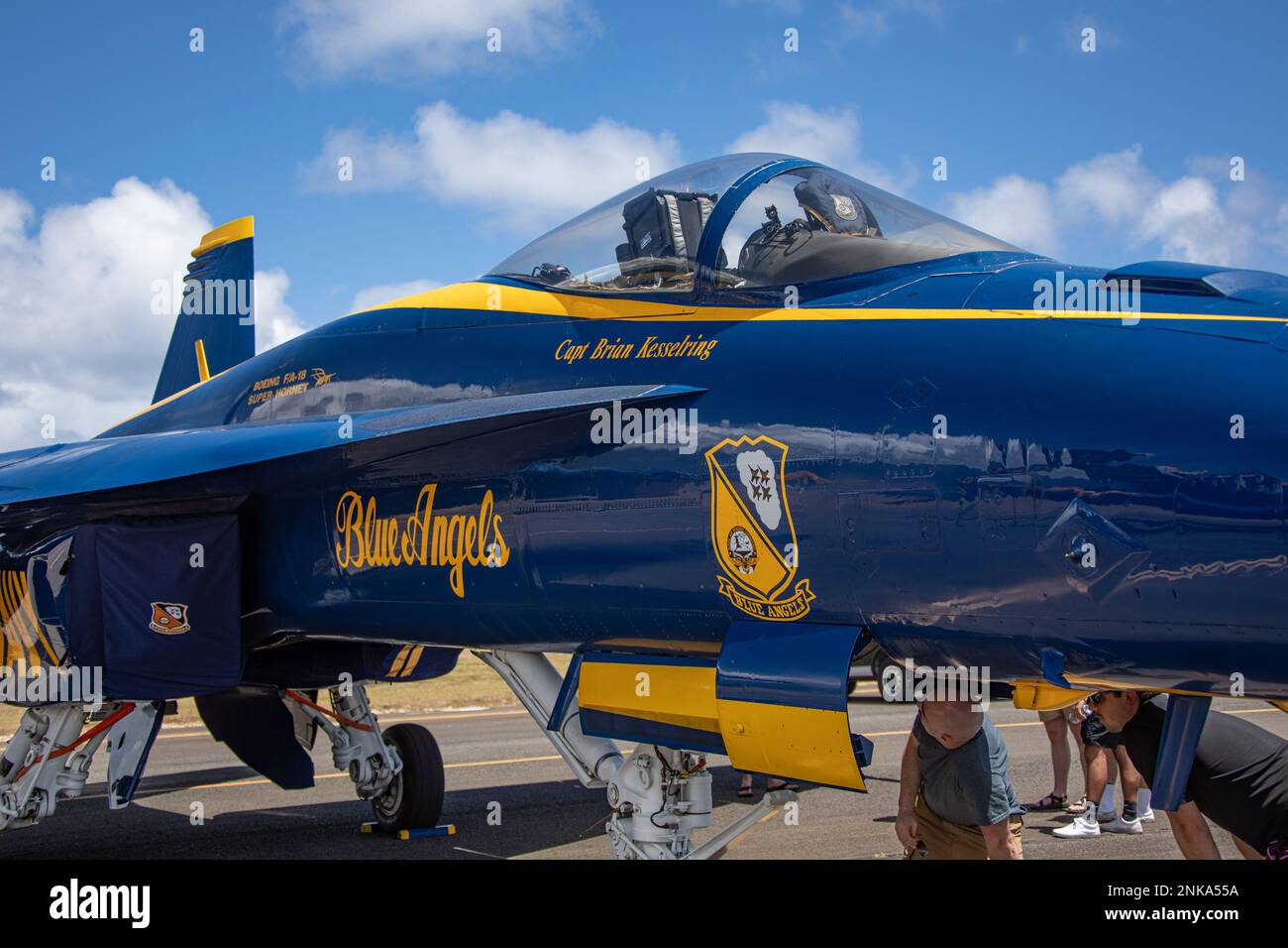 U.S. Navy Pilots, The Blue Angels, prepare for an airshow on Marine ...