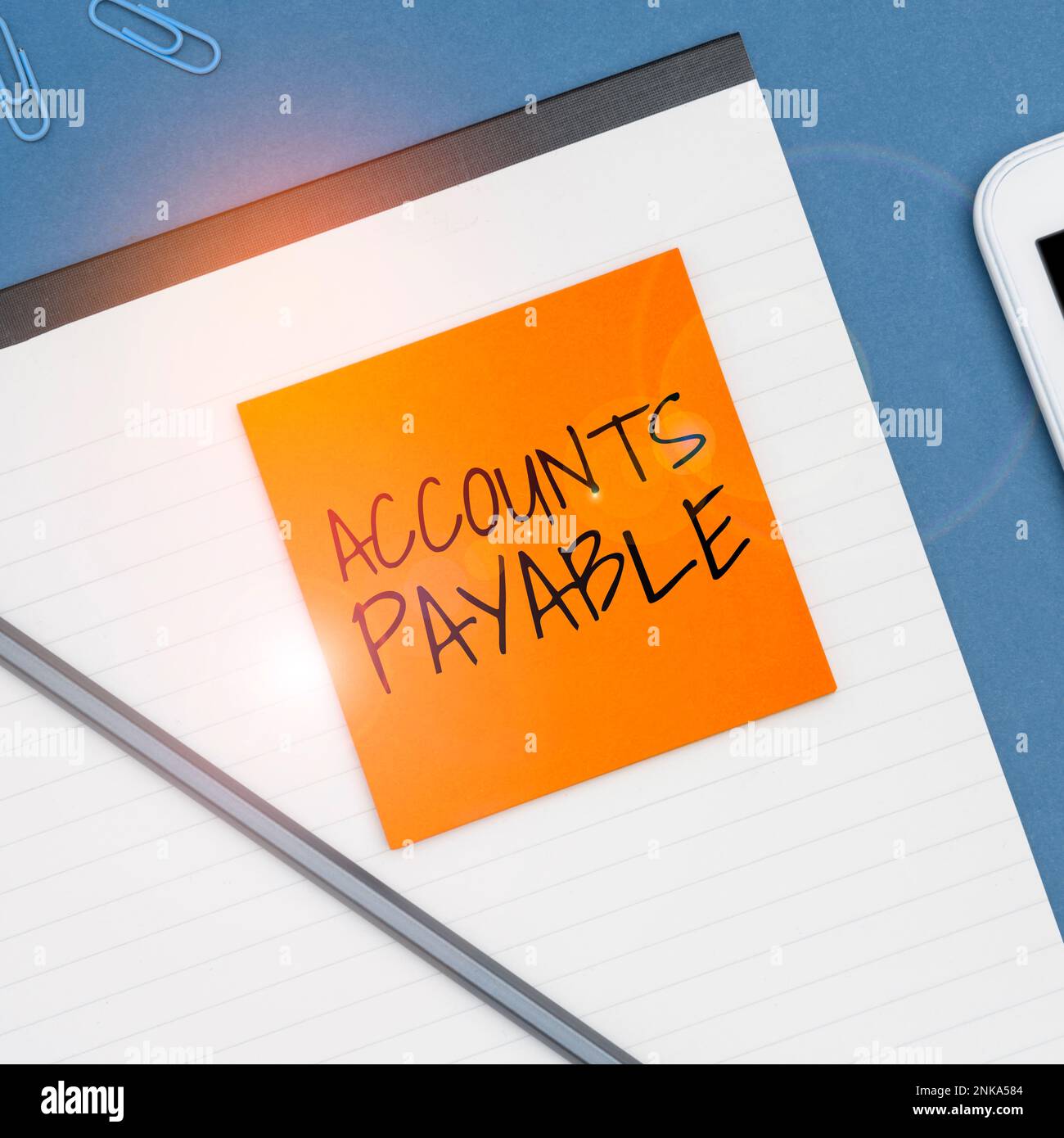 Text caption presenting Accounts Payable. Business concept money owed ...