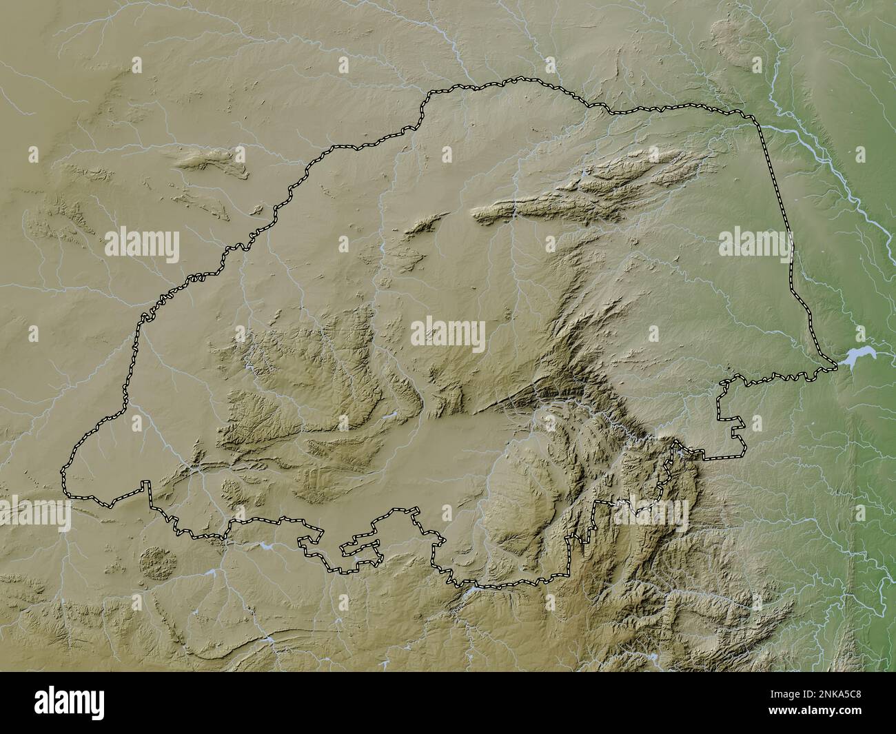 Limpopo, province of South Africa. Elevation map colored in wiki style ...
