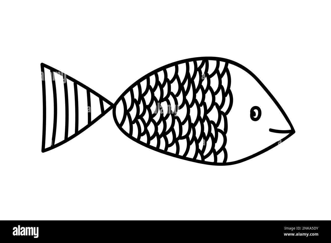 Doodle vector title fish illustration Stock Vector Image & Art - Alamy