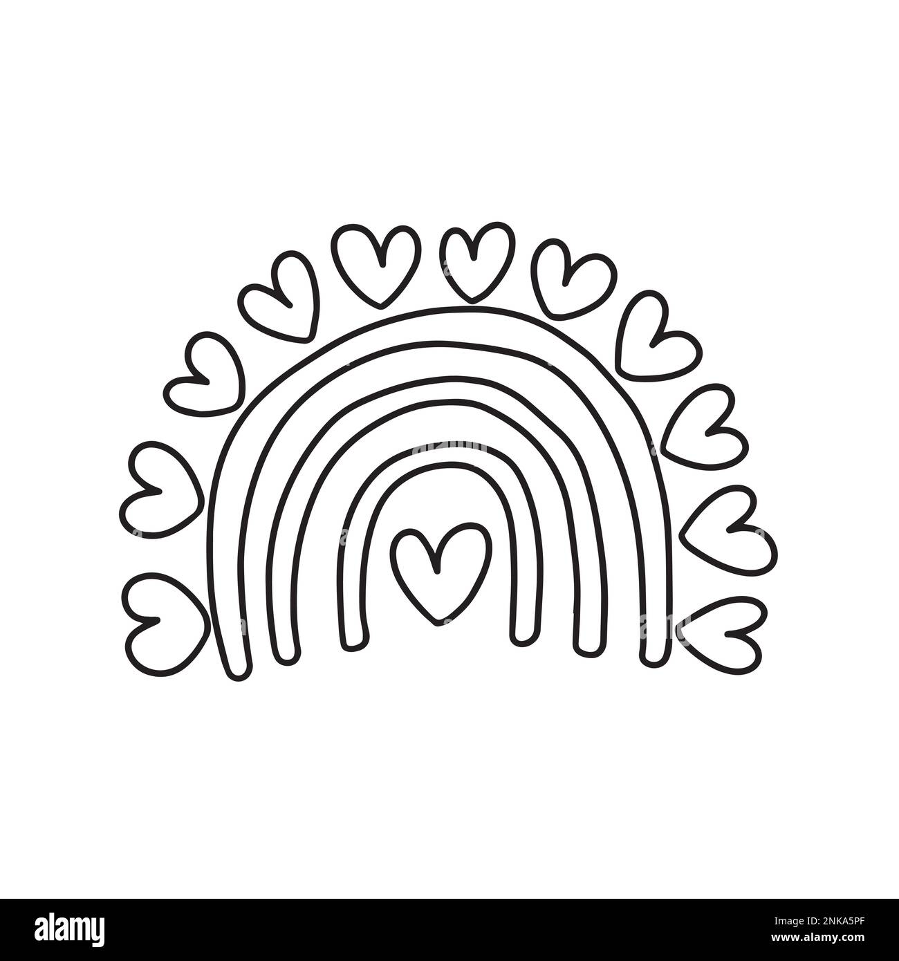 Coloring Pages Of Rainbows And Hearts