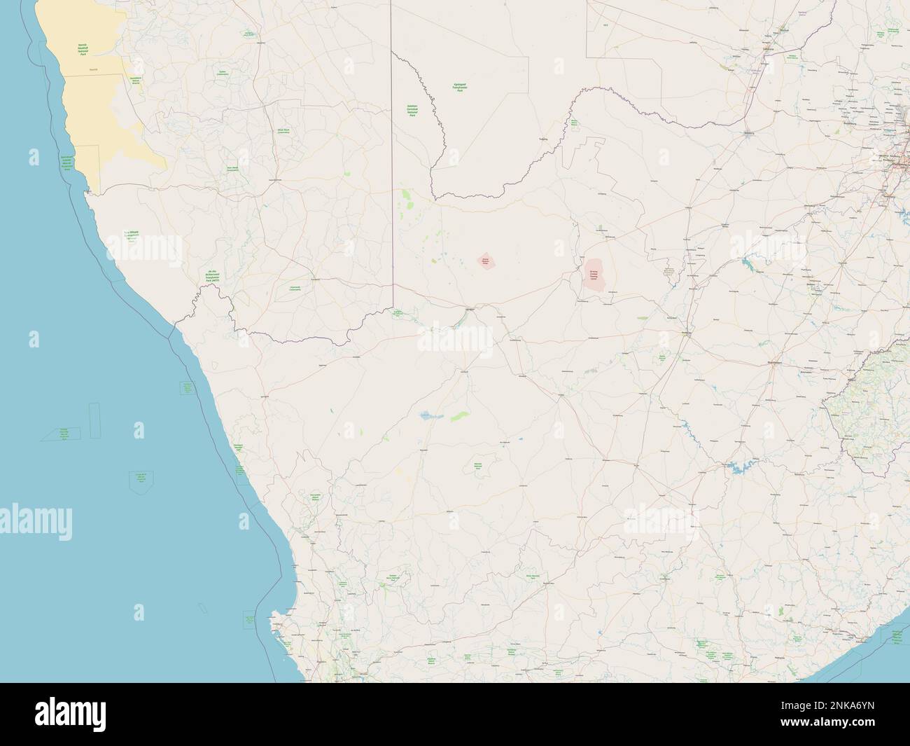 Northern Cape, province of South Africa. Open Street Map Stock Photo ...