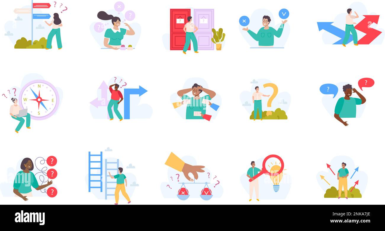 Future career search flat set of people choosing job company or best ...