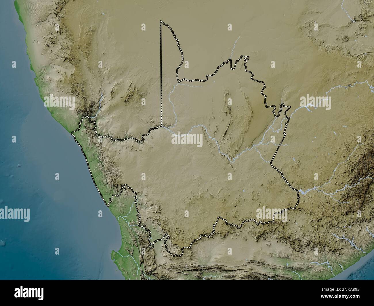 Northern Cape, province of South Africa. Elevation map colored in wiki ...