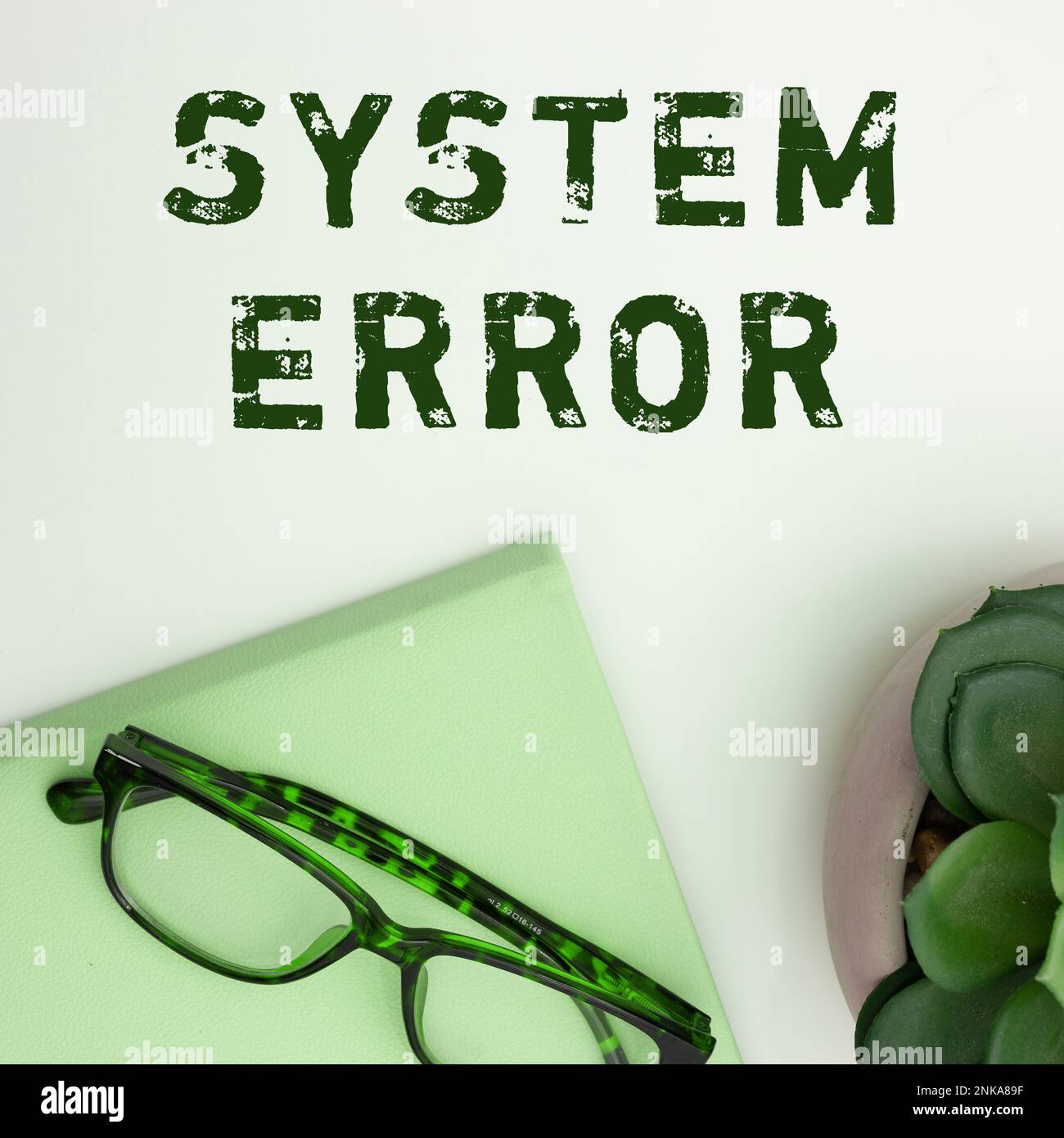 Hand writing sign System Error. Word Written on Technological failure Software collapse crash ...