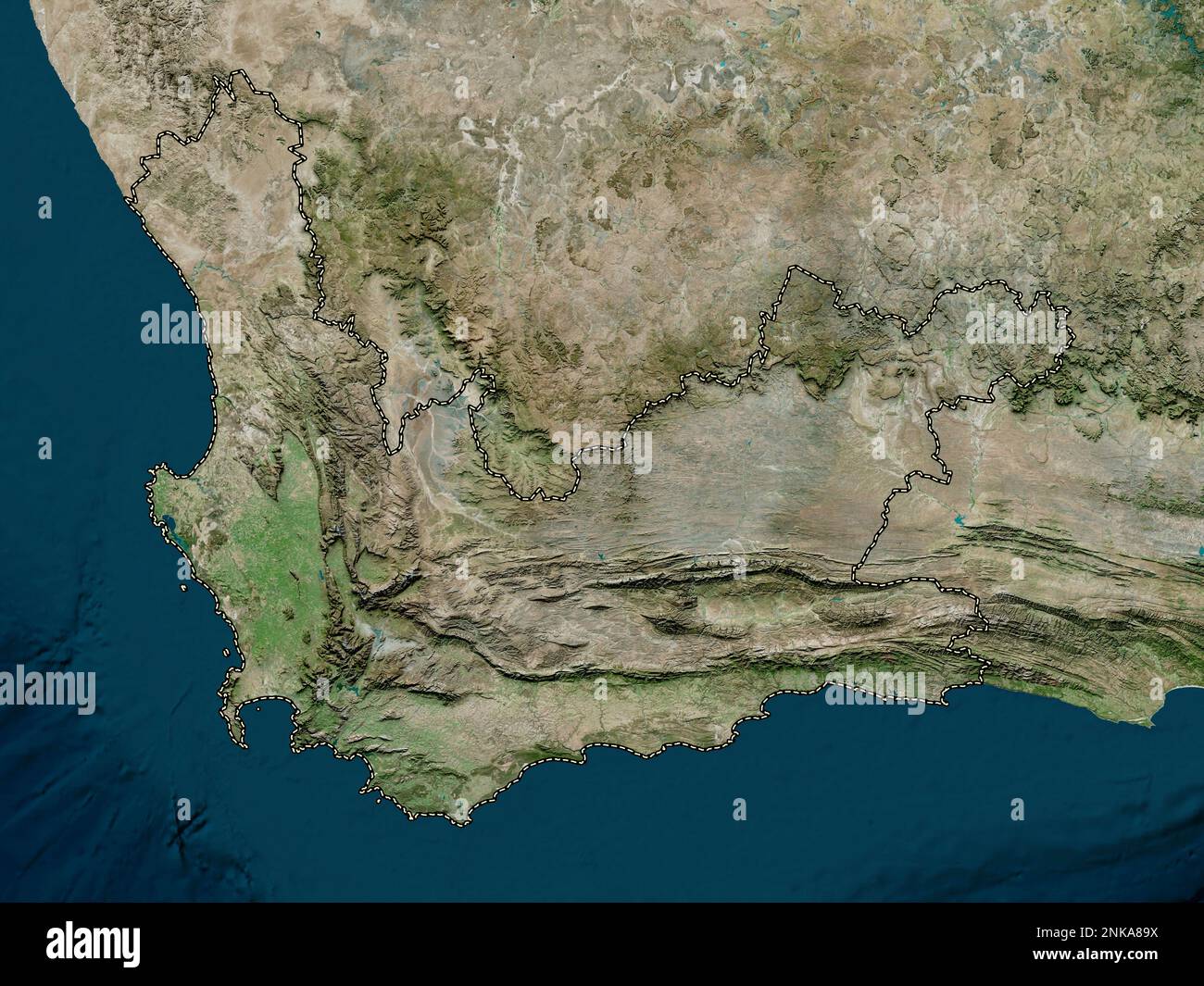 Western Cape, province of South Africa. High resolution satellite map ...
