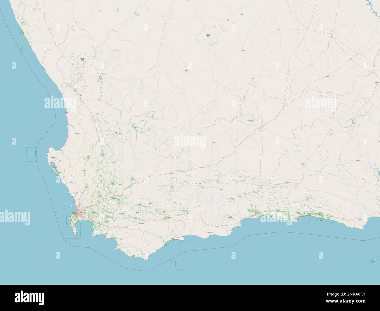 Western Cape, province of South Africa. Open Street Map Stock Photo - Alamy