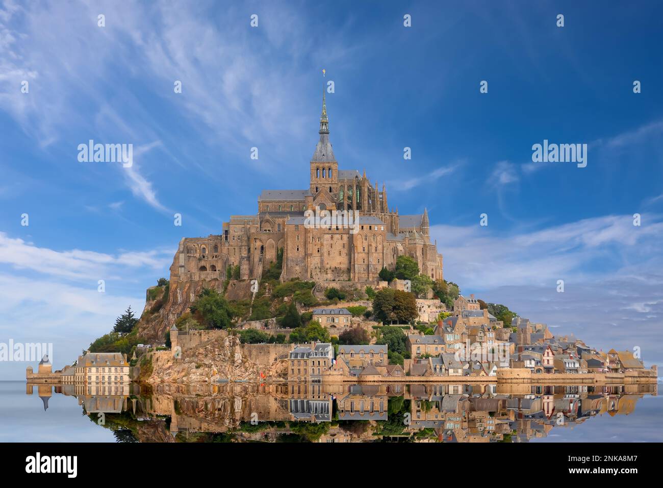 abbey in Normandy above the mountain called Mont Saint Michel one of ...