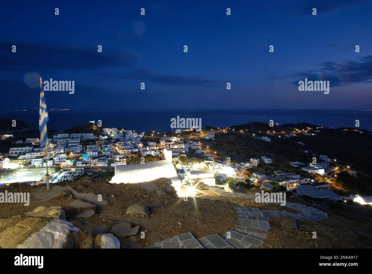 Illuminated greek village hi-res stock photography and images - Alamy