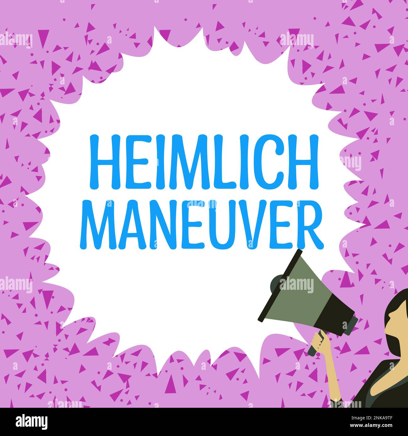 Conceptual display Heimlich Maneuver. Word Written on application of ...