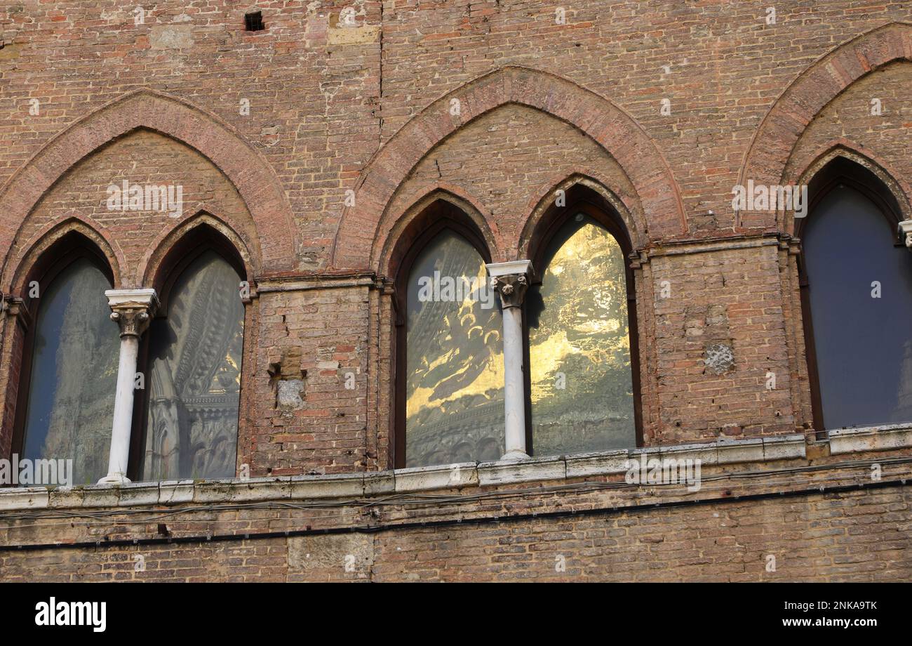 reflections in the old Windows called Bifore in the old medieval ...