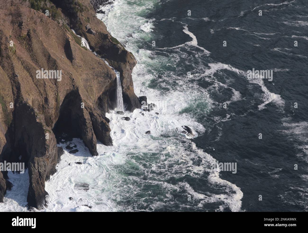 An aerial photo shows the area of sea near Kashuni Falls where the ...