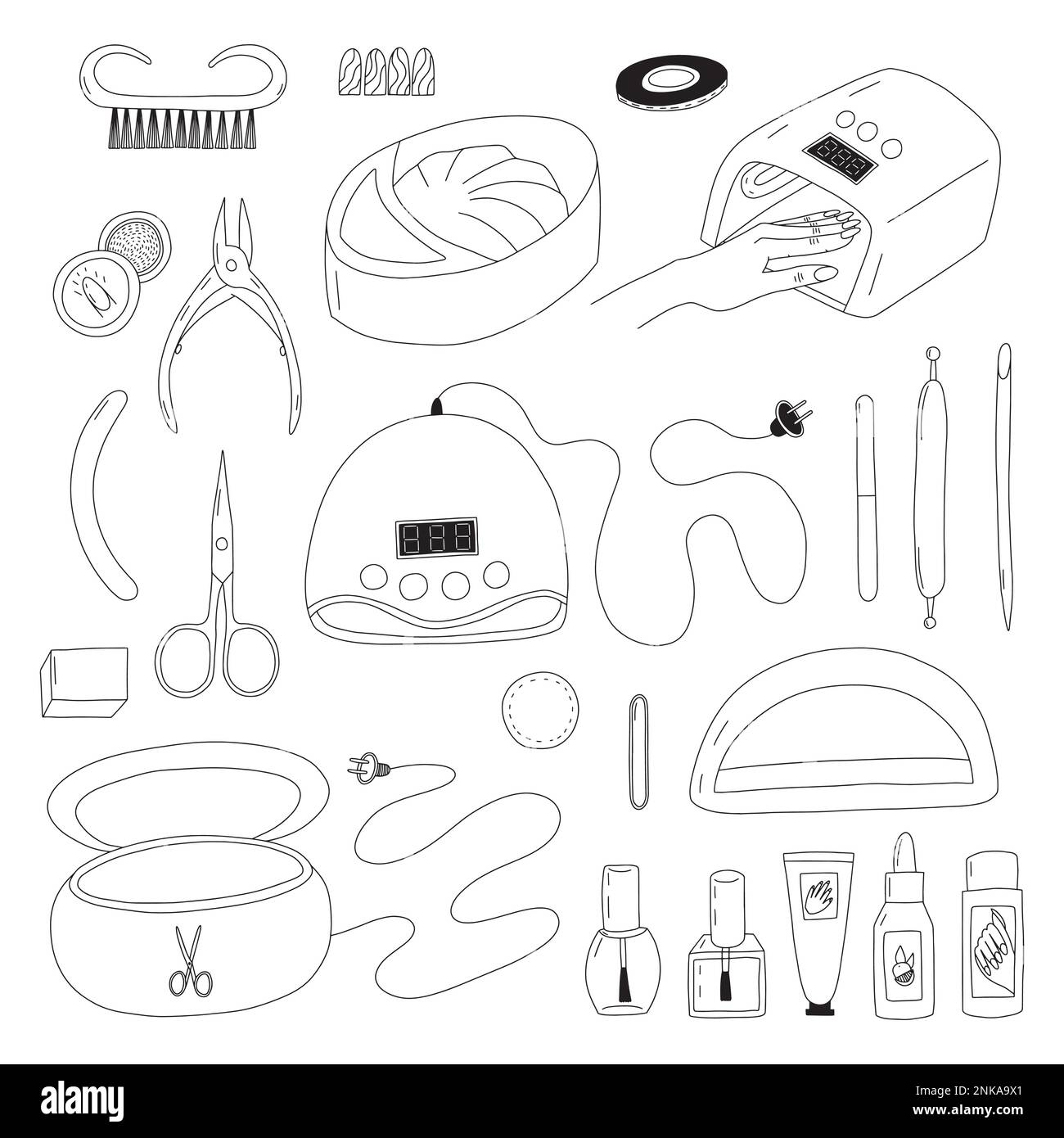 Vector Manicure Equipments Set Stock Vector Image And Art Alamy