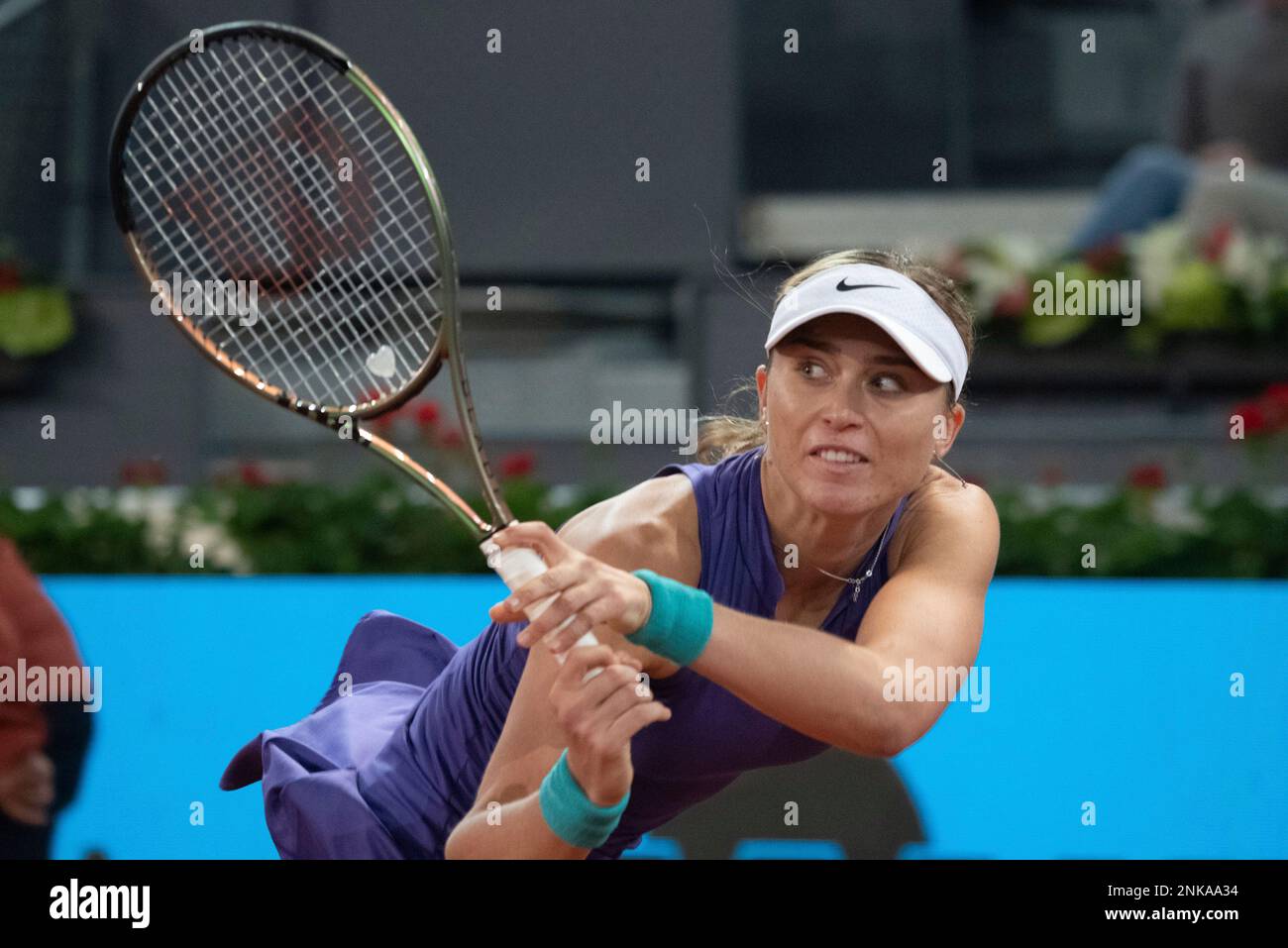 Paula Badosa during her match against Russia's Kudermetova at the Mutua ...