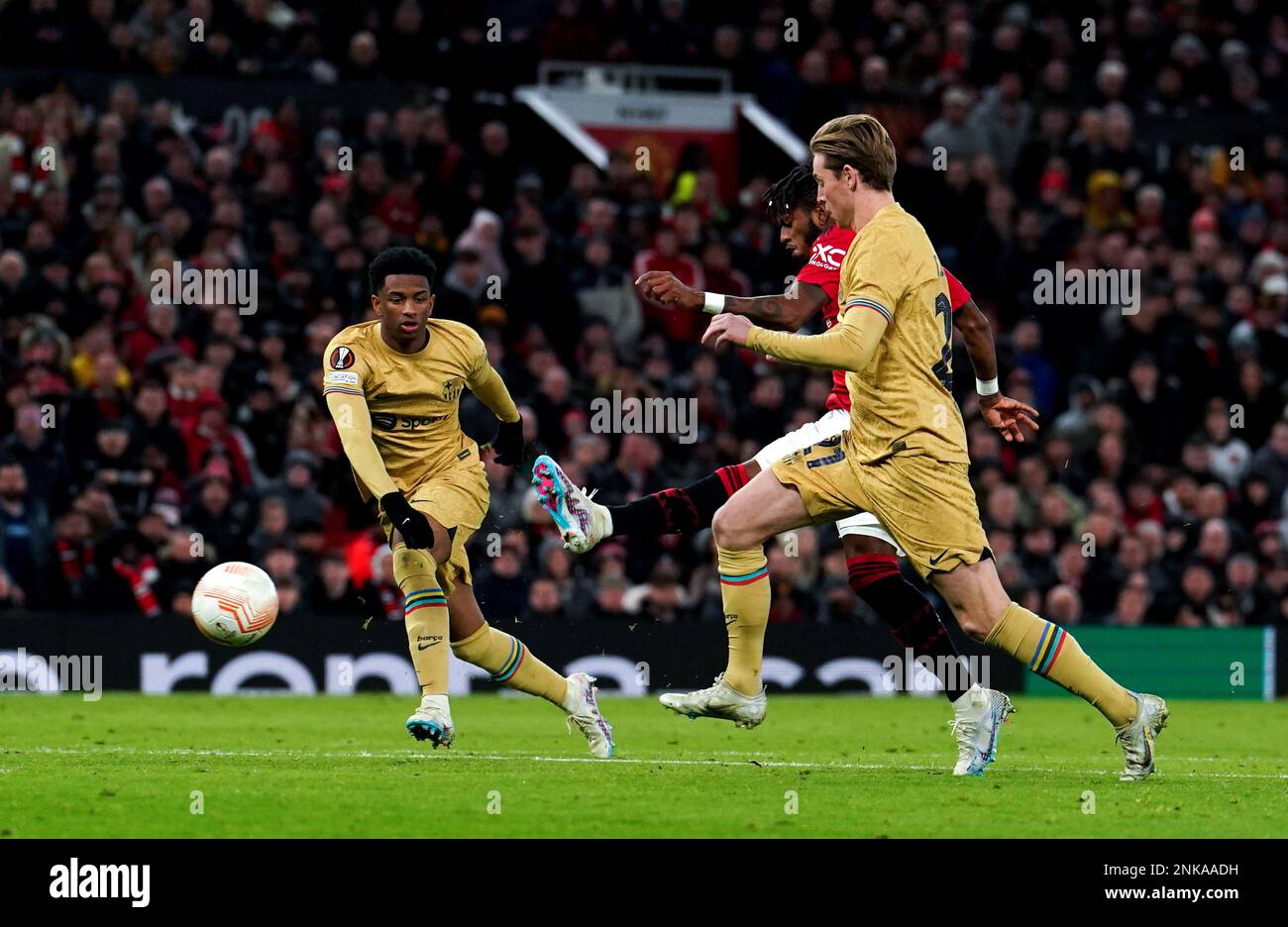 Manchester United's Fred scores their side's first goal of the game ...