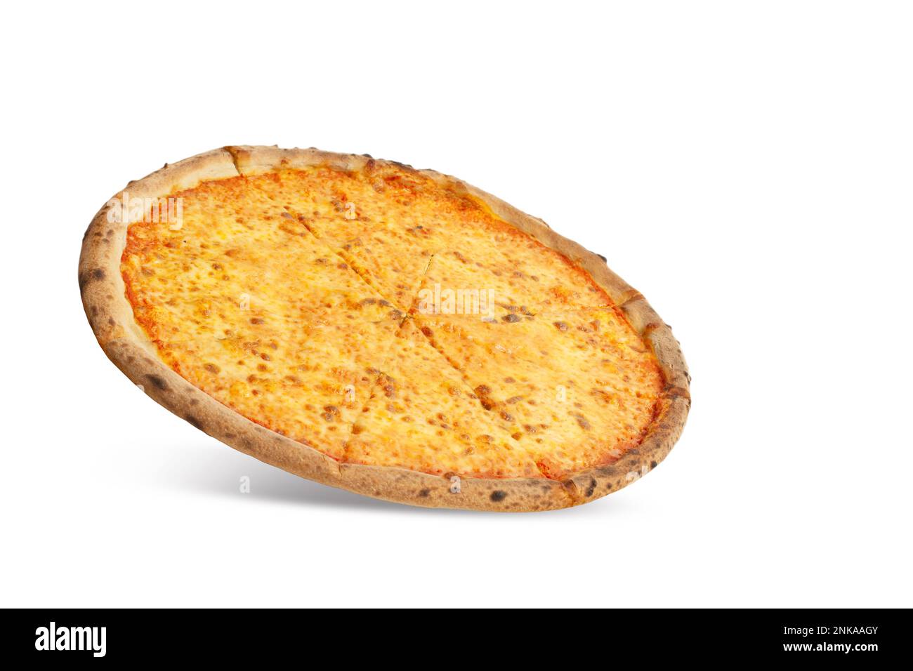 4 cheese pizza on a white isolated background Stock Photo - Alamy