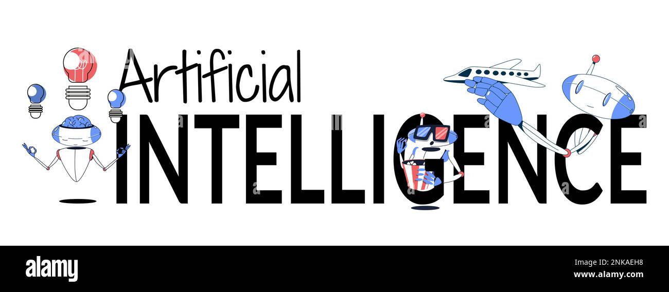 Artificial intelligence flat text composition with design letters and ...