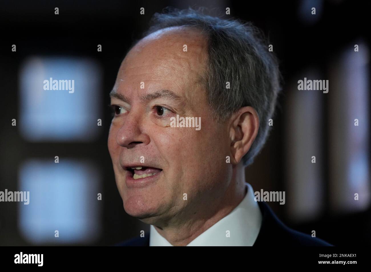 Peter Bethlenfalvy, Minister of Finance of Ontario speaks with the ...
