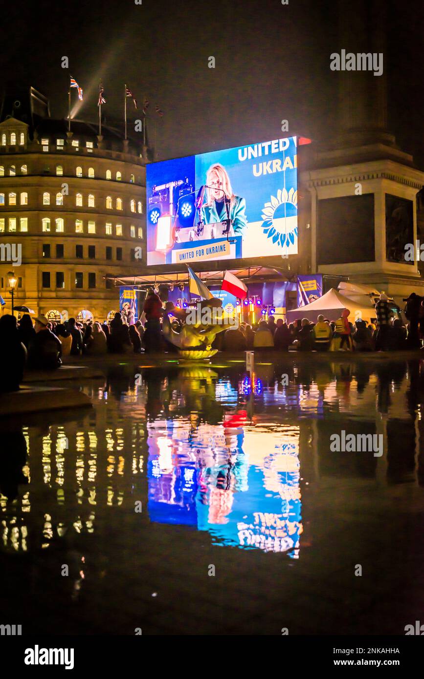 U.S. Ambassador Jane Hartley speaking at the United for Ukraine Vigil ...