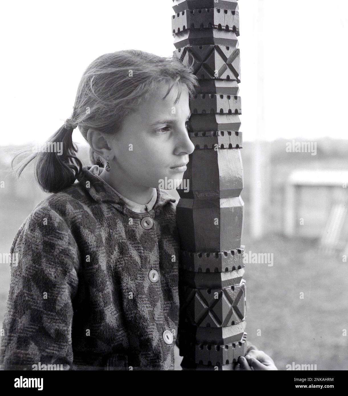Suceava County, Socialist Republic of Romania, approx. 1980. Girl ...