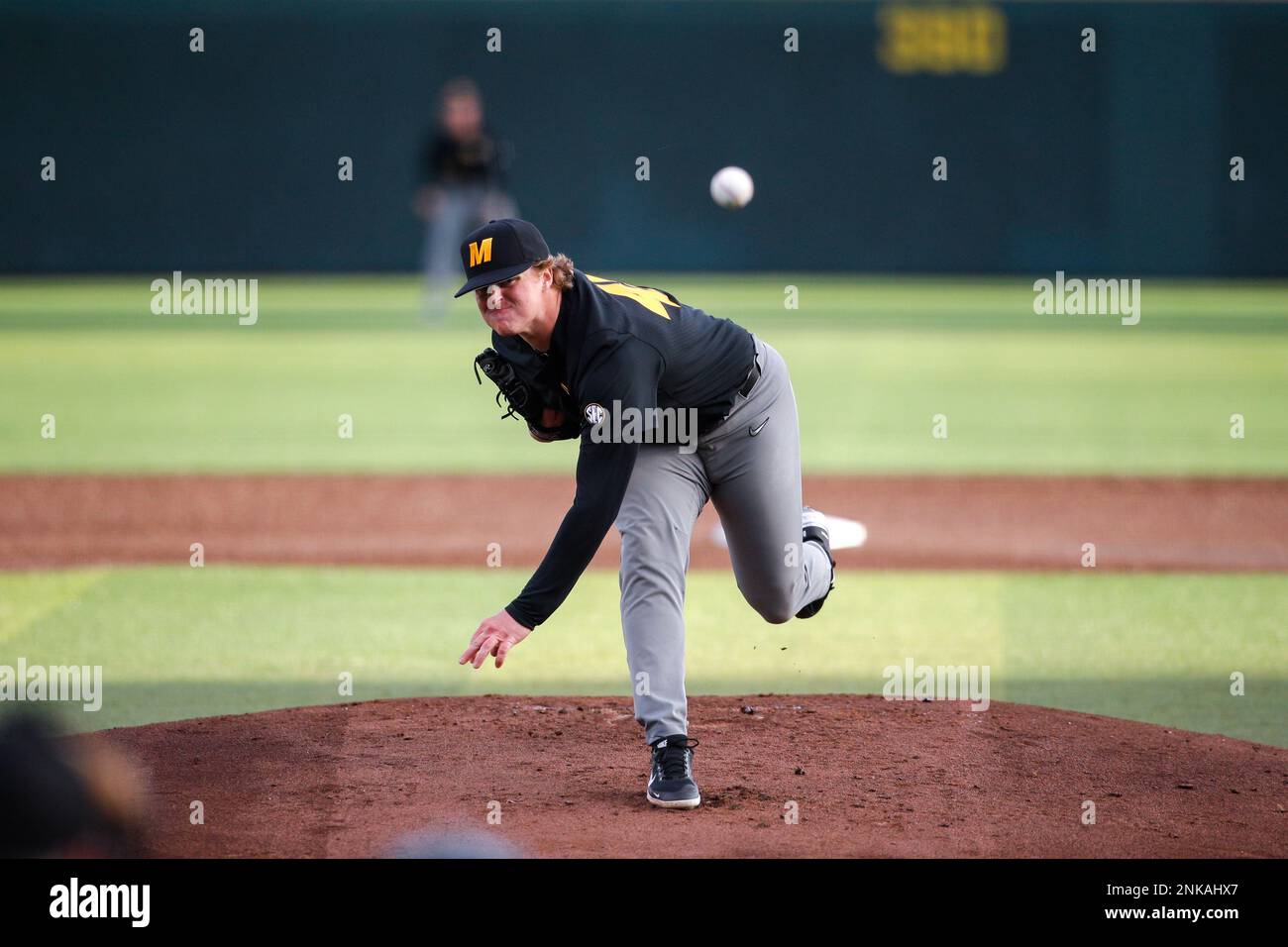 Missouri Tigers starting pitcher Tony Neubeck (49) in action against ...