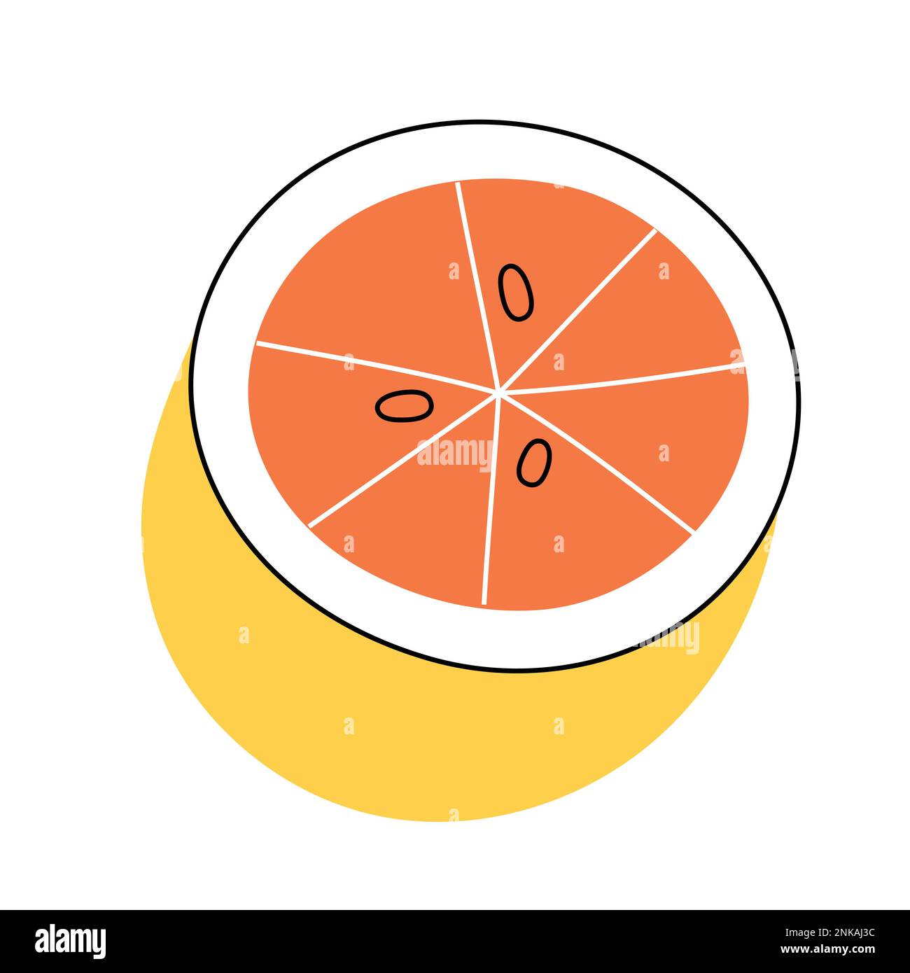 Orange fruit cut in halves illustration, cartoon doodle illustration ...