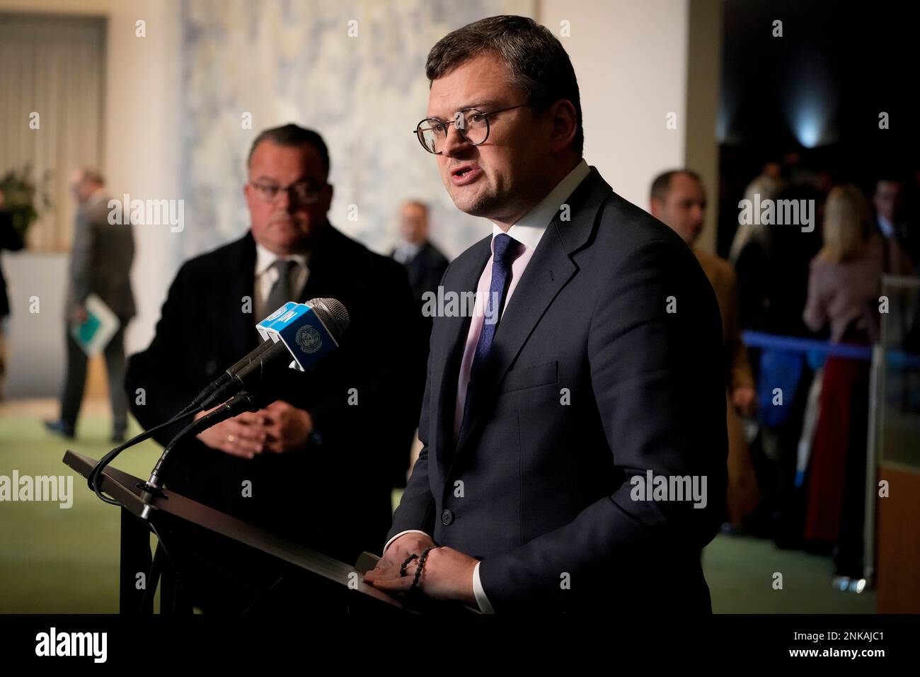 Dmytro Kuleba, Foreign Minister of Ukraine speaks at a media encounter ...