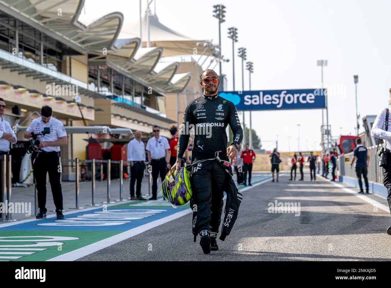 Sakhir, Bahrain, 23rd Feb 2023, Lewis Hamilton, from the United Kingdom ...