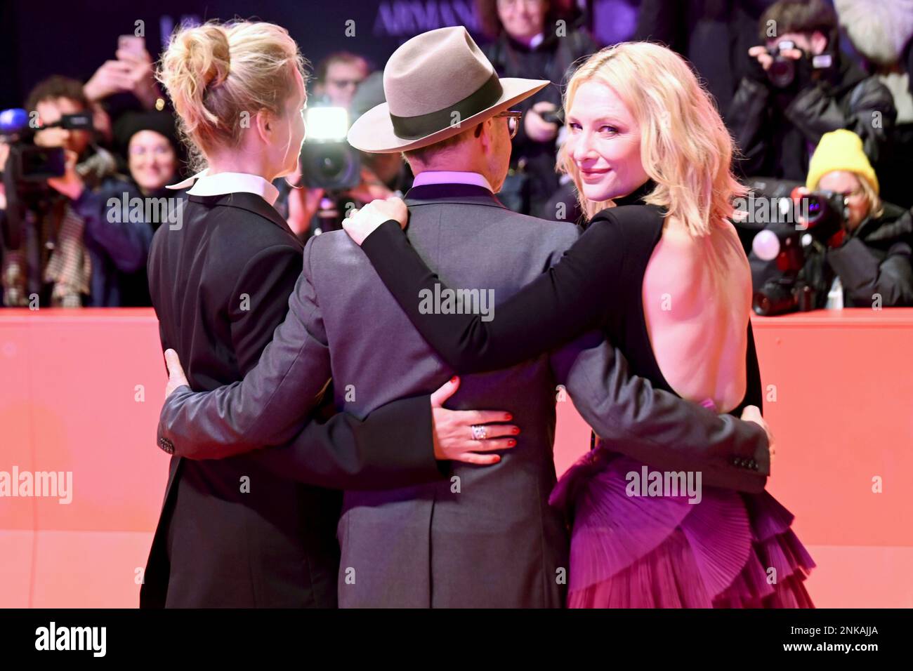 From left, actors Nina Hoss, director Todd Field and actor Cate Blanchett arrive for the ...
