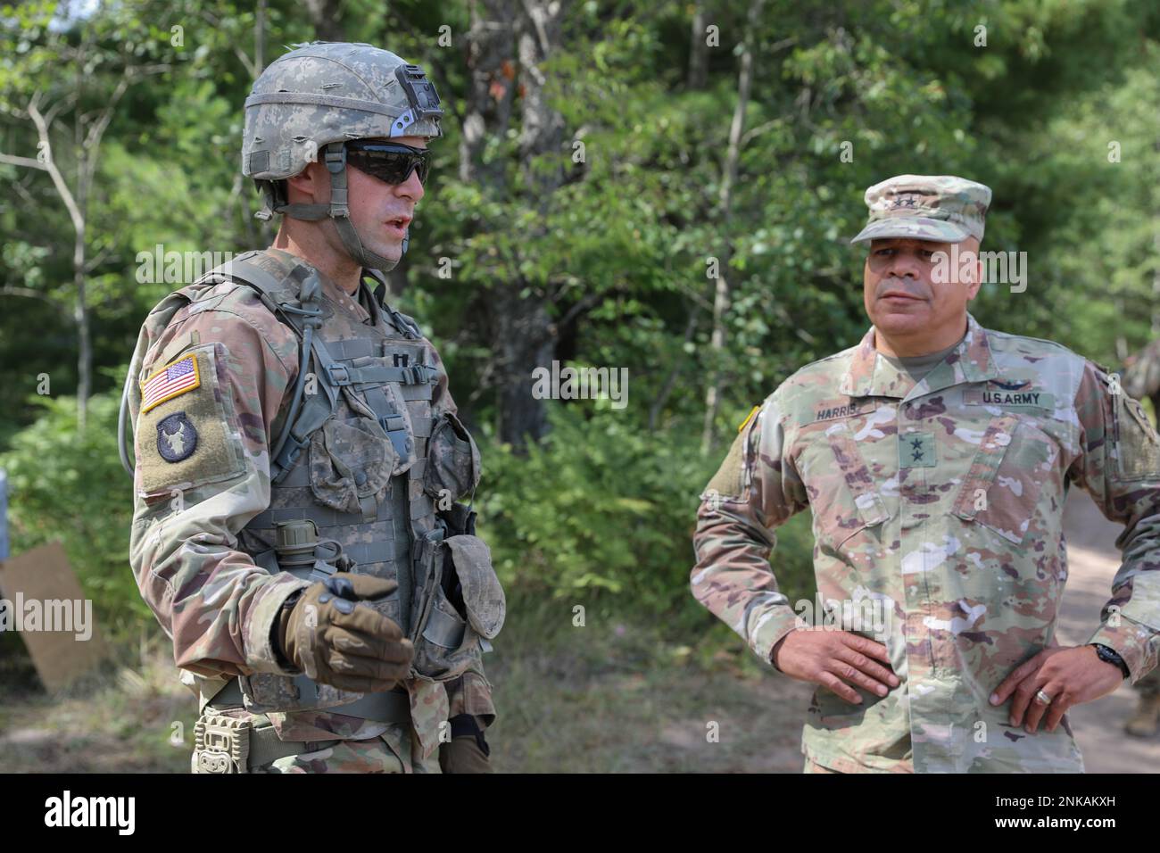 U.S. Army Capt. Jacob Reiber, left, Commander, Charlie Company, 1st ...