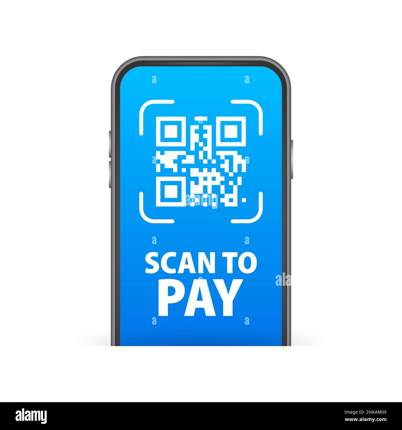 Holding phone to scan to pay Stock Vector Images - Alamy