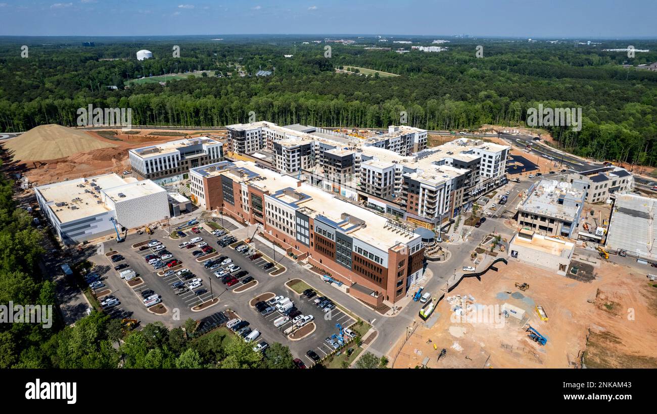 Construction nears completion at The Fenton, a mixed use development in Cary, N.C. on Monday ...