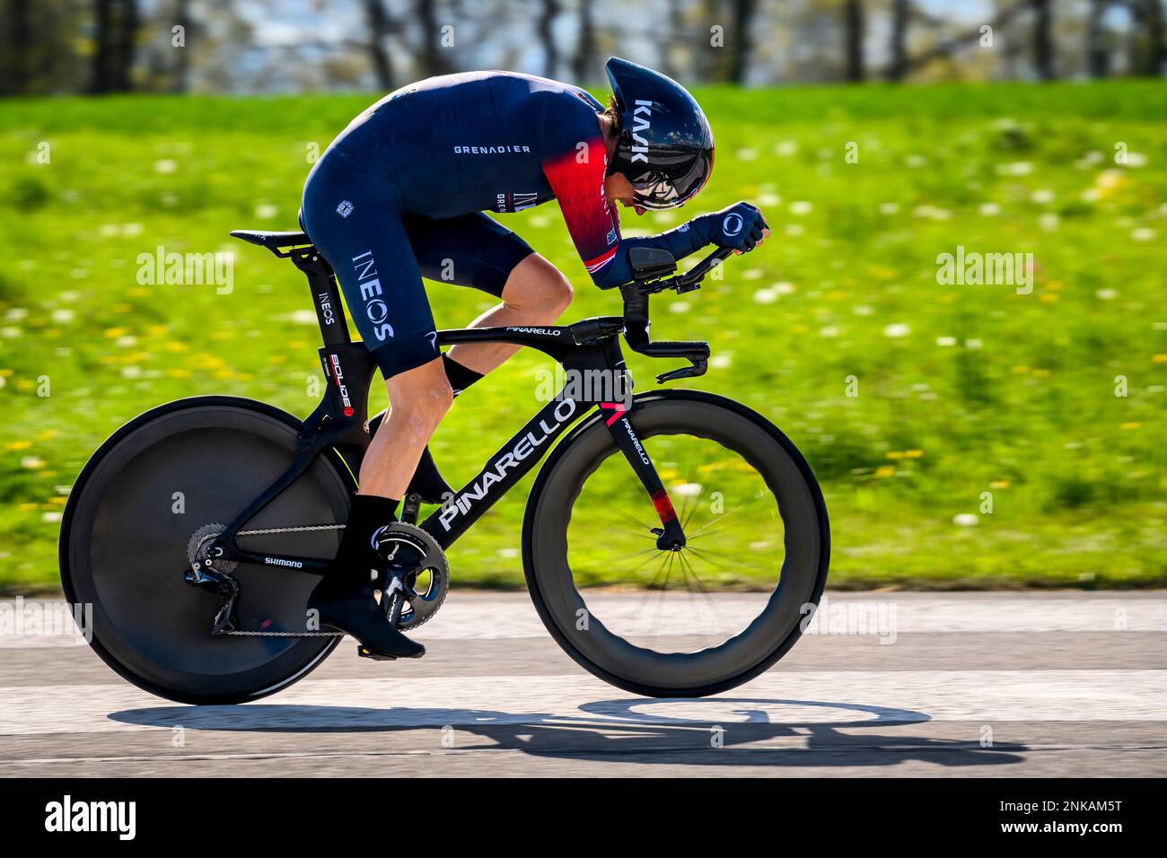 Britain's Geraint Thomas competes in the prologue, a 5,12 km race ...