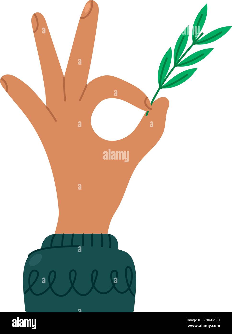 hand with branch Stock Vector Image & Art - Alamy