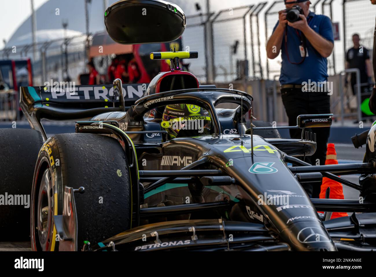 BAHRAIN INTERNATIONAL CIRCUIT, BAHRAIN - FEBRUARY 23: Lewis Hamilton ...