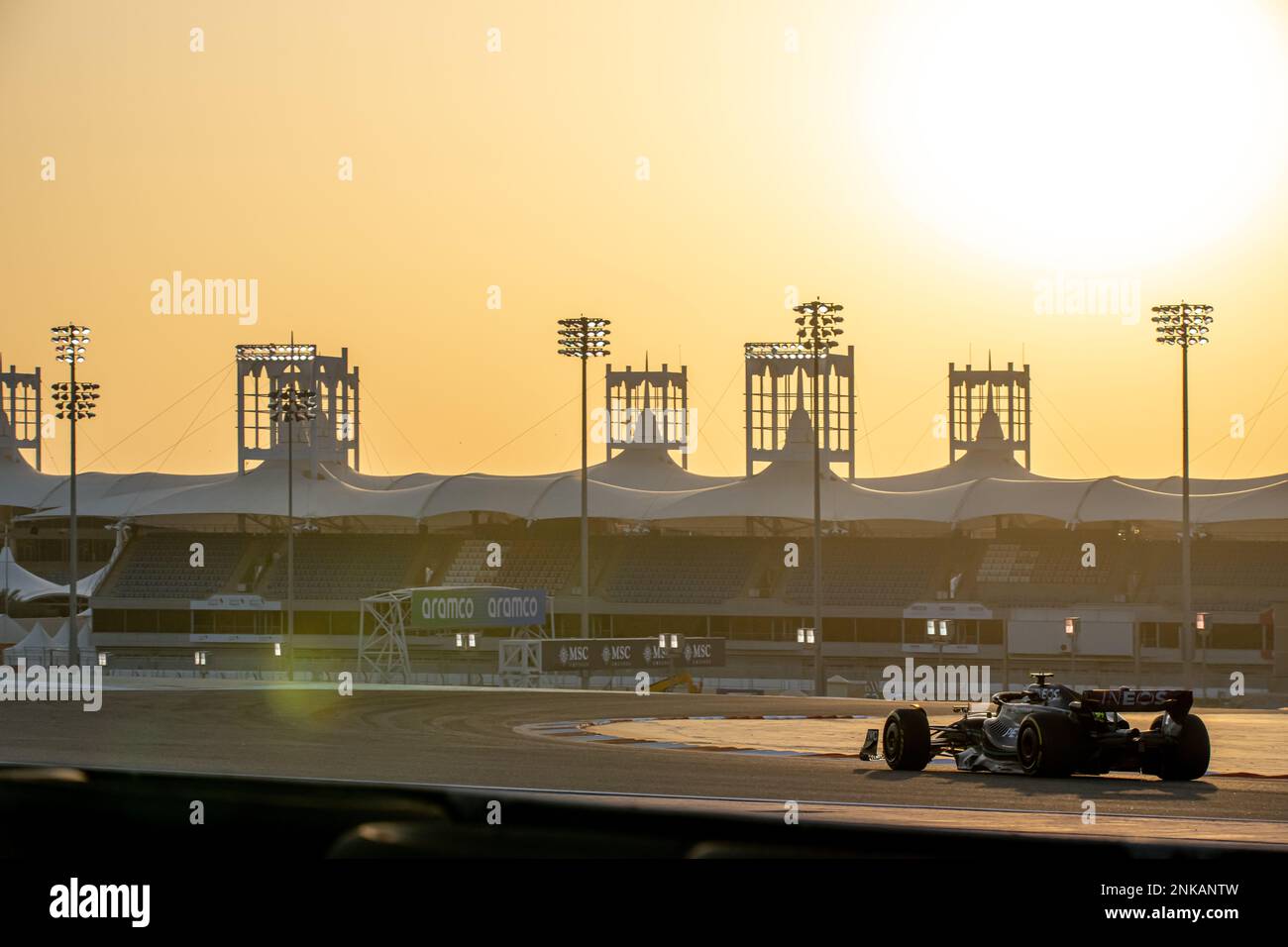 BAHRAIN INTERNATIONAL CIRCUIT, BAHRAIN - FEBRUARY 23: Lewis Hamilton ...