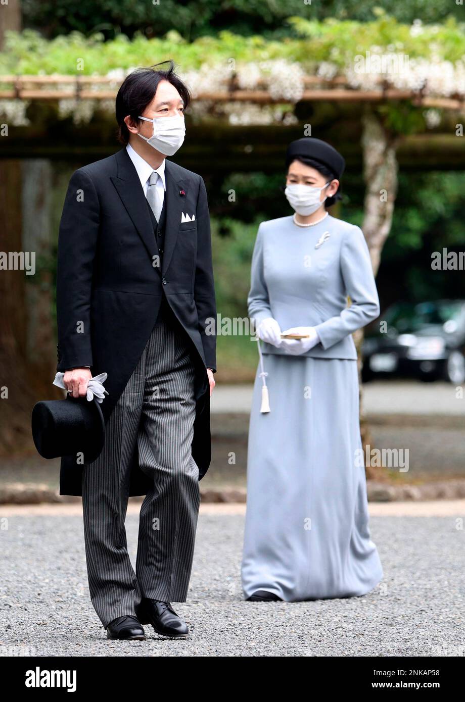 Japanese Crown Prince Akishino Fumihito And Crown Princess Kiko Visit To Pay Reverence At The